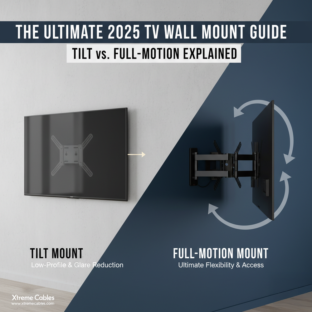 The Ultimate Buying Guide (2026 Guide) Tilt vs. Full Motion TV Mounts