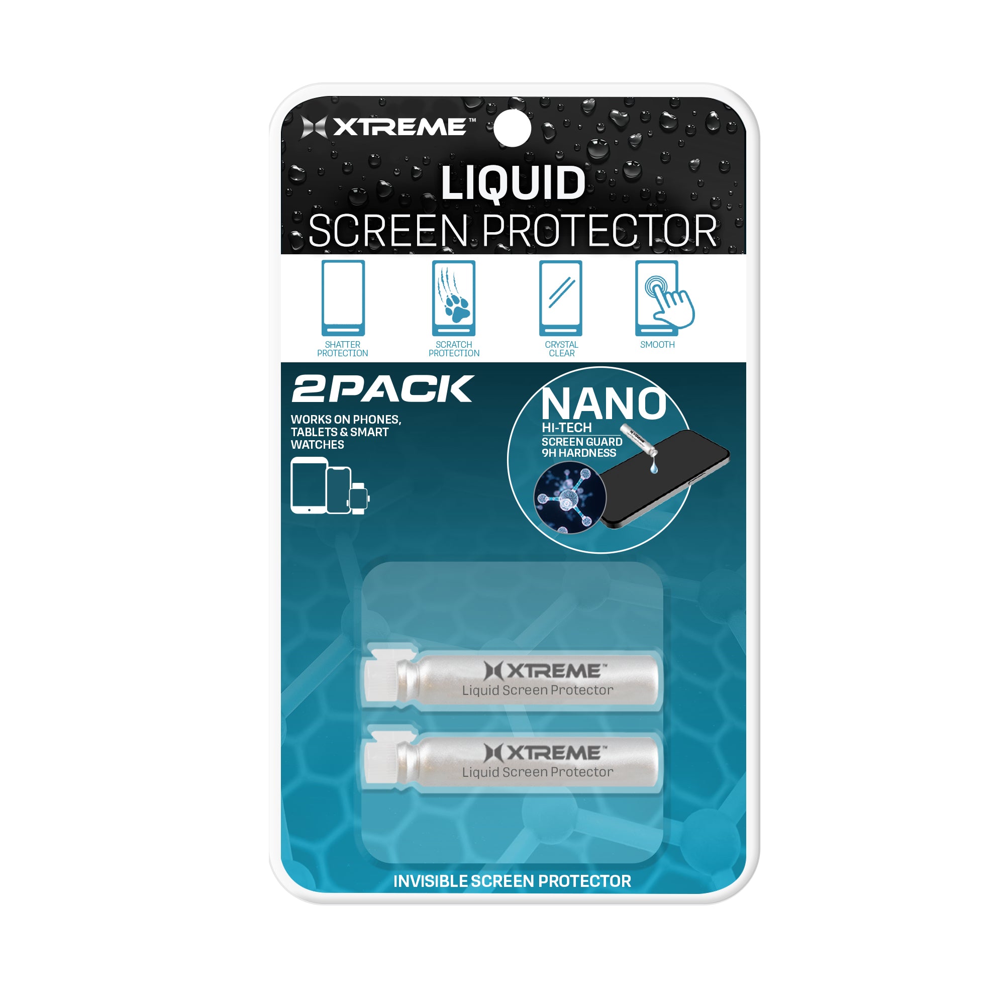 Universal Liquid Screen Protector 2-Pack – 9H Hardness Invisible Nano-